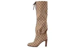 Gucci Lisa Gg Canvas Mid-heel Boots