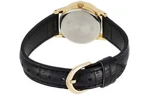 Casio Quartz Leather Strap Watch - Black