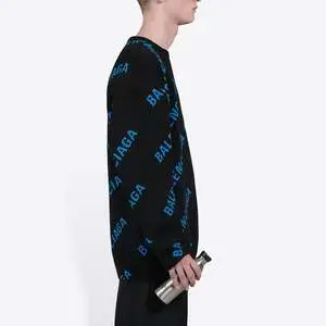 Balenciaga Allover Logo Crewneck Sweater