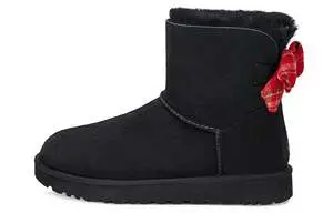 UGG Mini Bailey Bow Plaid Ribbon Boots