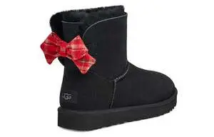 UGG Mini Bailey Bow Plaid Ribbon Boots