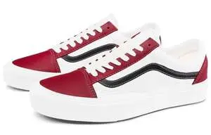 VANS Old Skool Vlt Lx "chili Pepper Marshmallow" Leather Low Tops - Red