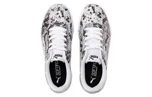 PUMA Carina Reptile-effect Lace-up Sneakers - Black/white