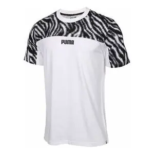 PUMA Short Sleeve Colorblocked Zebra Print T-shirt