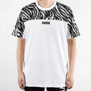 PUMA Short Sleeve Colorblocked Zebra Print T-shirt
