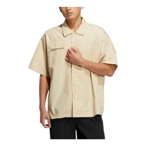 Adidas Originals Solid Color Pocket Short Sleeve Shirt Couple Style Brown - Default Color