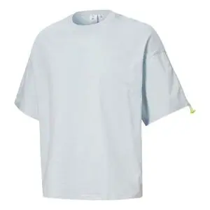 PUMA Round Neck Pullover Solid Color Short Sleeve Light Blue Gray - Light Bluegray