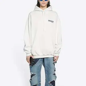 Balenciaga Fw21 Political Campaign Printing Hoodie - White