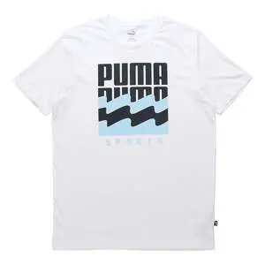 PUMA Summer Graphic Alphabet Large Logo Printing Short Sleeve - White