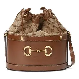 Gucci 1955 Horsebit Drawstring Bag - Brown