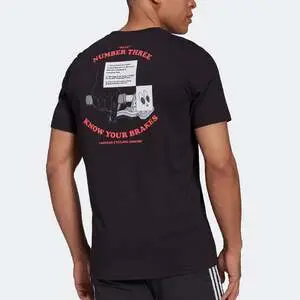 Adidas Solid Color Logo Round Neck Short Sleeve Black