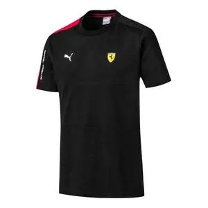 PUMA Ferrari Series Athleisure Spliced Short Sleeve T-shirt - Black