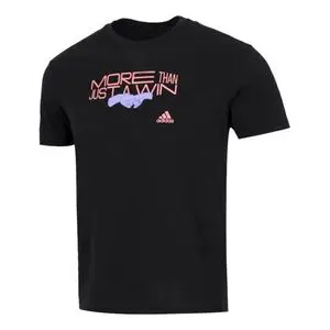 Adidas Minimalistic Alphabet Athleisure Casual Sports Round Neck Short Sleeve Black T-shirt - Default Colorway