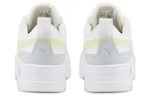 PUMA Mayze Leather Platform Sneakers - White/arctic Ice