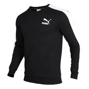 PUMA T7 Crewneck Fleece-lined Sweatshirt - Black