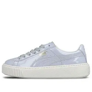 PUMA Basket Platform Patent Halogen Sneakers - Blue