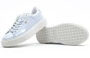 PUMA Basket Platform Patent Halogen Sneakers - Blue