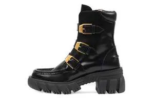 Gucci Leather Buckled Ankle Boots