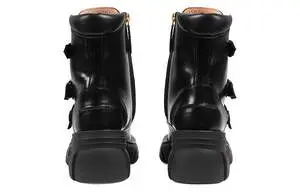 Gucci Leather Buckled Ankle Boots