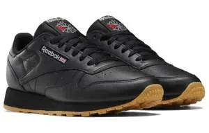 REEBOK Classic Leather Gum Athletic Shoes - Black