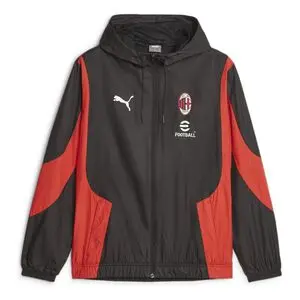 PUMA Ac Milan Pre-match Woven Jacket - Black/red