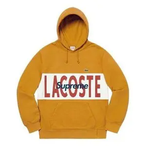 Supreme Lacoste Logo Panel Hoodie - Yellow/white/red