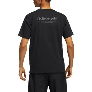 Adidas Originals Back Brand Logo Printing Casual Sports Short Sleeve Couple Style Black - Multi-color