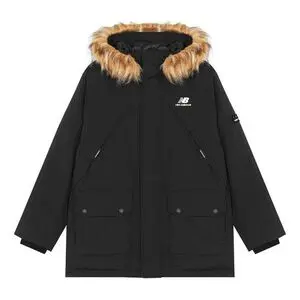 NEW BALANCE Street Style Logo Down Jacket - Black/brown