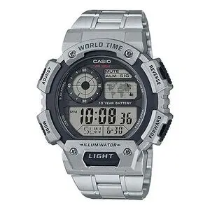 Casio Quartz Digital Watch With Stainless Steel Bracelet - Silverblack