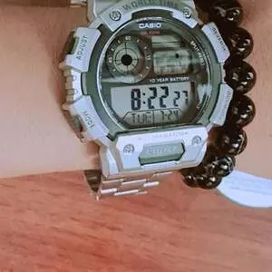 Casio Quartz Digital Watch With Stainless Steel Bracelet