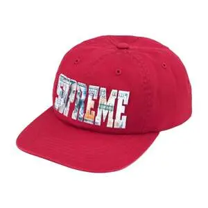 Supreme Embroidered Money Logo 6-panel Cap - Red