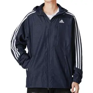 Adidas Classic Logo Printing Zipper Hooded Jacket