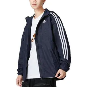 Adidas Classic Logo Printing Zipper Hooded Jacket