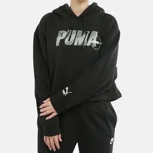 PUMA Colorblock Alphabet Logo Cropped Hoodie