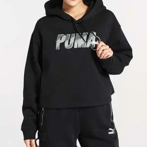 PUMA Colorblock Alphabet Logo Cropped Hoodie