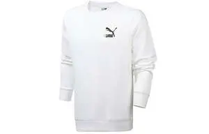 PUMA Camouflage Logo Round Neck Pullover - White