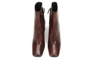 Prada Leather Square Toe Ankle Boots