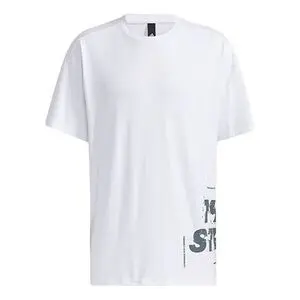 Adidas Alphabet Printing Casual Round Neck Short Sleeve - White