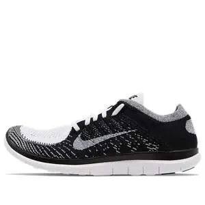 Nike Free 4.0 Flyknit Athletic Shoes - White/white-black-volt