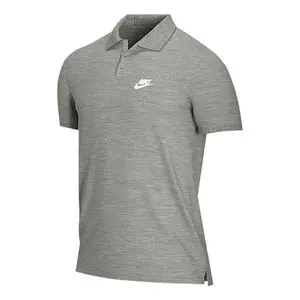 Nike Men's Nike Lapel Short Sleeve Gray Polo Shirt Grey