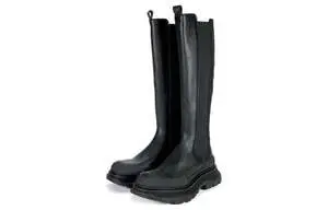 Alexander McQueen Tread Leather Over-the-knee Boots - Black