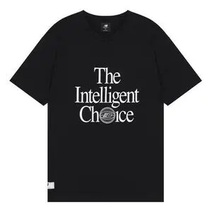 NEW BALANCE Alphabet Printing Sports Round Neck Pullover Short Sleeve - Black