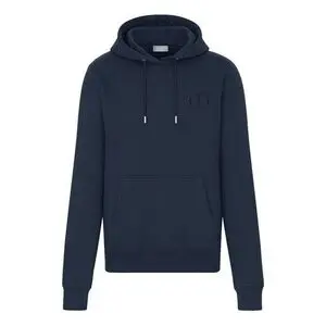 Dior Logo Embroidered Hoodie - Blue