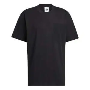 Adidas Originals Solid Color Casual Sports Round Neck Pullover Short Sleeve Black - Default Color
