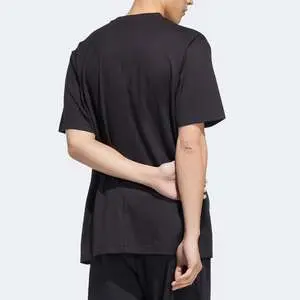 Adidas Originals Solid Color Casual Sports Round Neck Pullover Short Sleeve Black