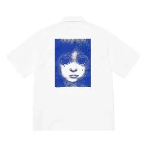 Supreme X Margaret Keane Teardrop S/s Work Shirt 'white Blue