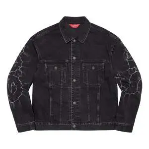 Supreme Supreme Shibori Denim Trucker Jacket Black/white