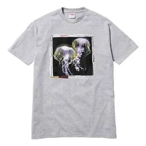 Supreme Ss18 Jellyfish Tee Heather Printing Short Sleeve Gray - Grey