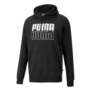 PUMA Contrasting Colors Logo Drawstring Hoodie - Black