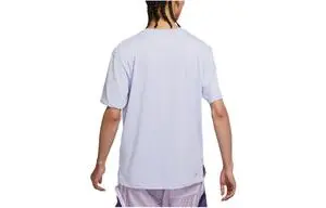 JORDAN Sports Pullover Solid Color Round Neck Short Sleeve T-shirt Purple - Default Color